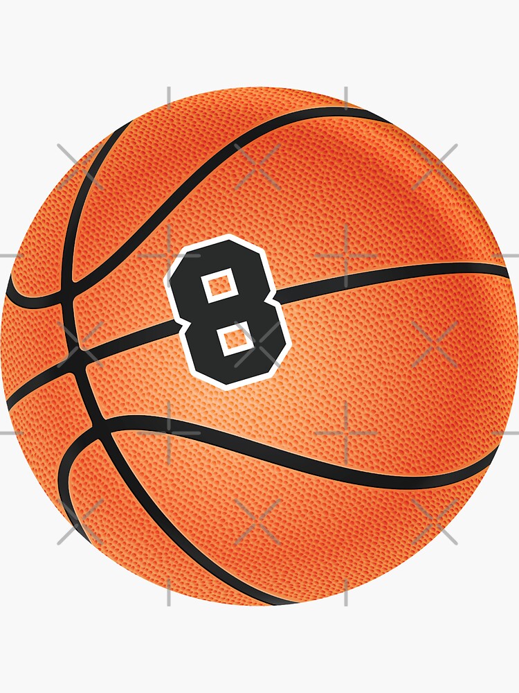 "Basketball ball number 8, eight" Sticker for Sale by TheCultStuff | Redbubble