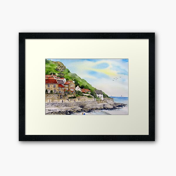 "Runswick Bay" Framed Art Print for Sale by faridagallery | Redbubble