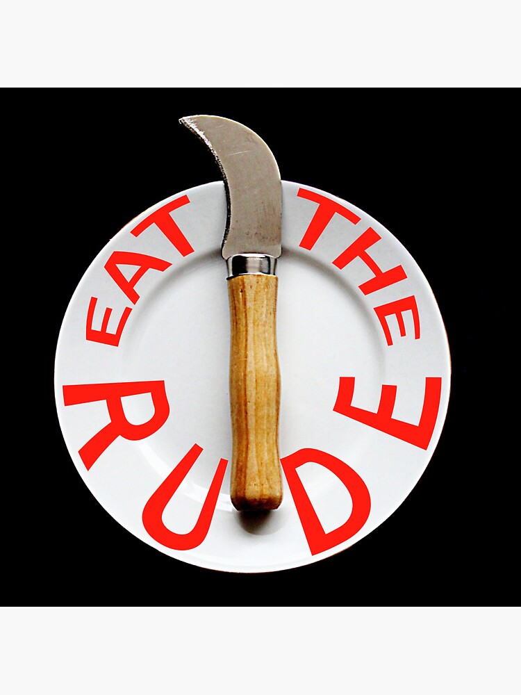 "Knife & Plate - Eat The Rude" Sticker for Sale by Hanni-Obsessed ...
