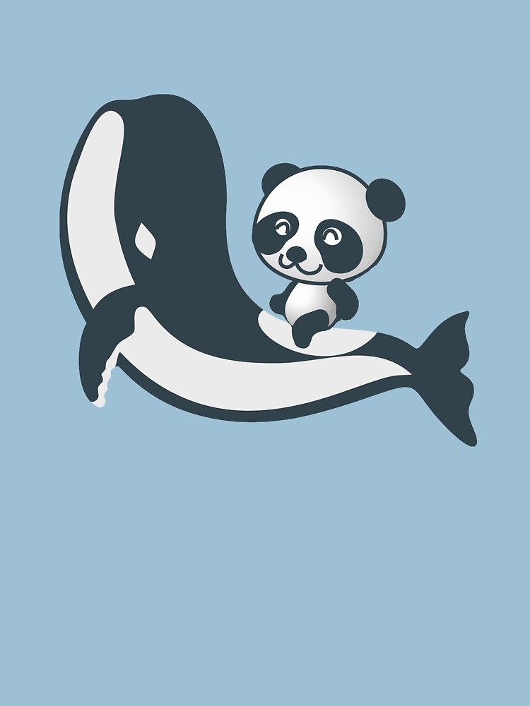 "Panda Riding Orca Sea Panda" T-shirt by VaSkoy | Redbubble