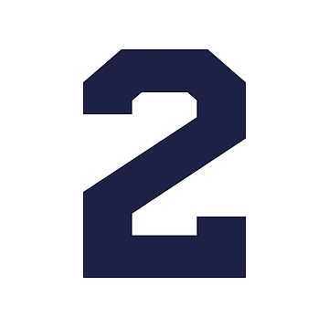 "Number 2, Marine blue two, Sports number 2" Sticker for Sale by ...