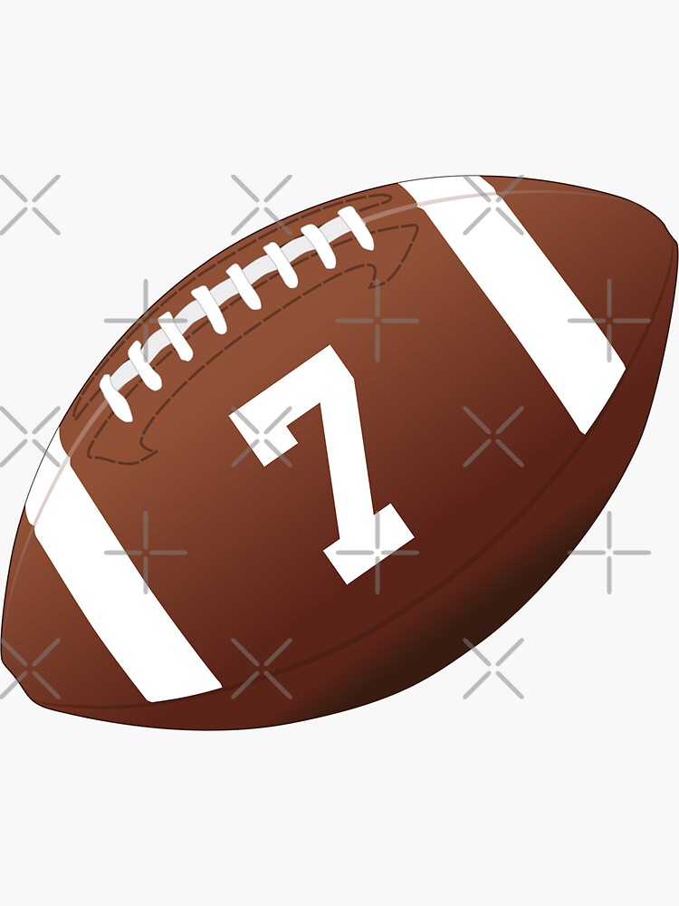 "American football ball number 7, seven" Sticker for Sale by ...