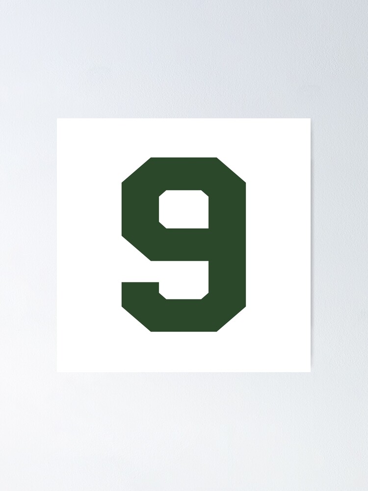 Póster «Número 9, Nueve verde oscuro, Número deportivo 9» de ...