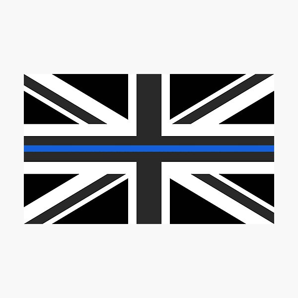 "Thin Blue Line Union Jack UK Flag" Photographic Print by JerryWLambert ...