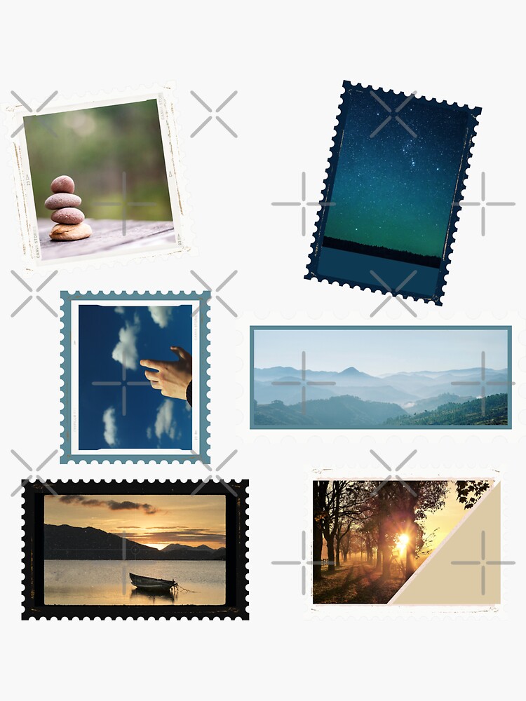 "Nature-inspired post stamps, sticker pack" Sticker for Sale by ...