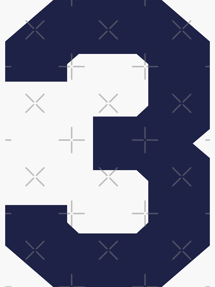 "Number 3, Marine blue three, Sports number 3" Sticker for Sale by ...