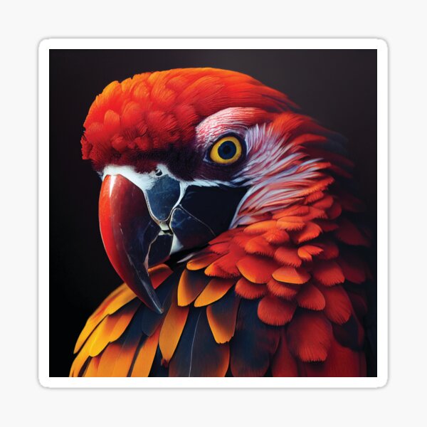 Pegatina «Guacamaya roja» de dioeye | Redbubble