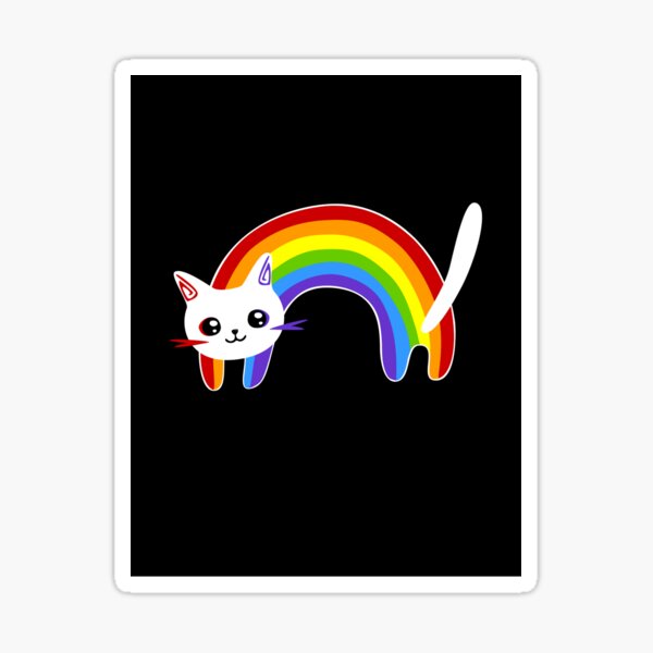 "Design 62 rainbow cat" Sticker for Sale by Mushroom-Tea | Redbubble