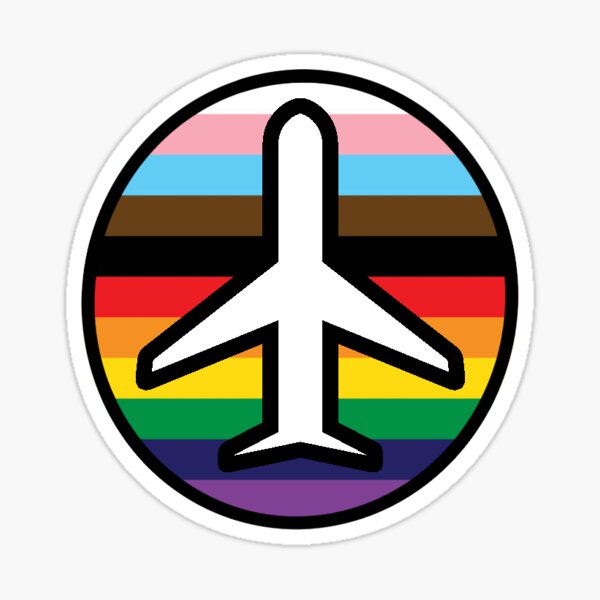 "Rainbow Progressive Fly With Pride Airplane" Sticker for Sale by ...