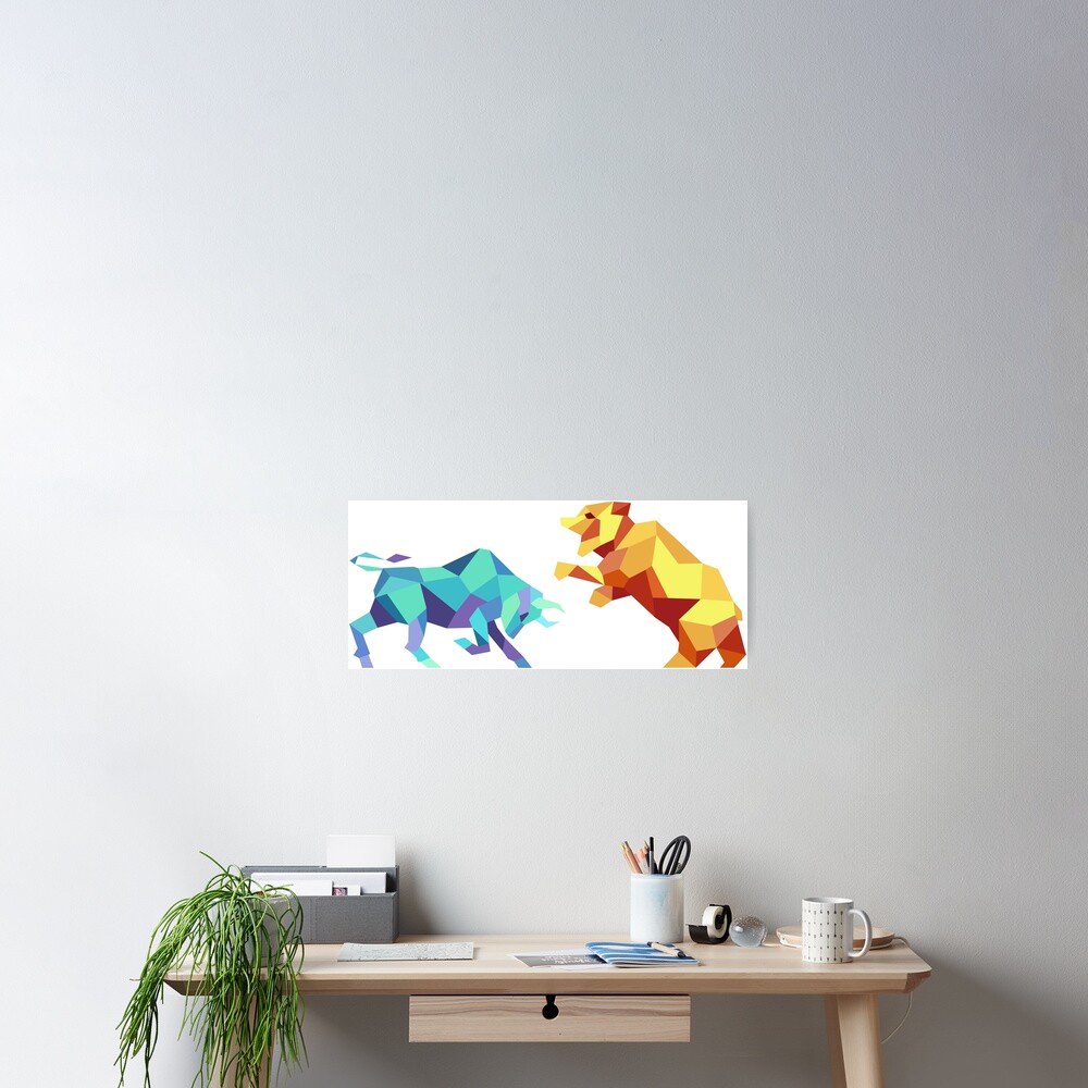 "Bull vs Bear" Poster for Sale by gracelot | Redbubble