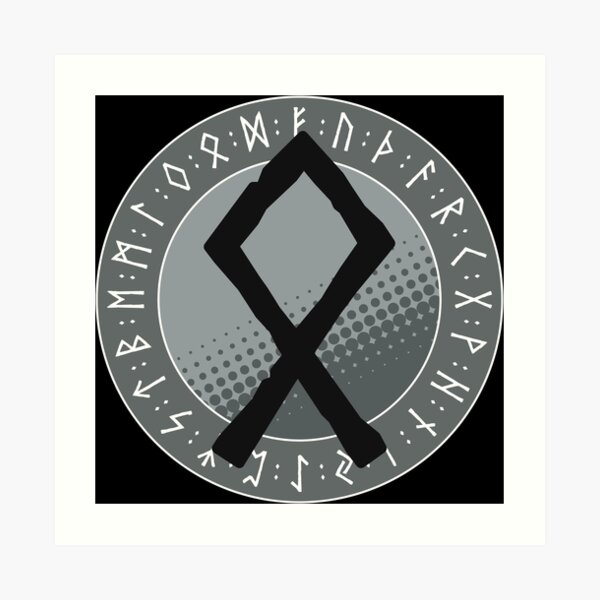 "Viking Runes and Runic Symbols - Othala (Ancestry)" Art Print for Sale ...