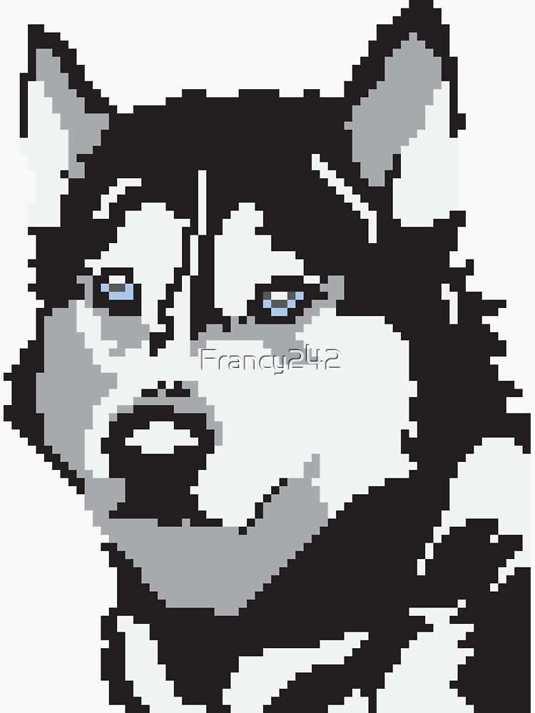"husky dog in pixel art" Sticker for Sale by Francy242 | Redbubble