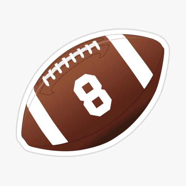"American football ball number 8, eight" Sticker for Sale by ...