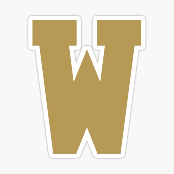 "Alphabet, Gold W, Sports letter W" Sticker for Sale by TheCultStuff ...
