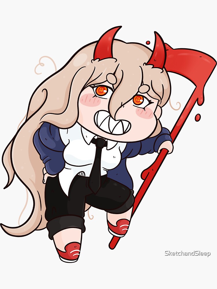"Power [CSM Chibis]" Sticker for Sale by SketchandSleep | Redbubble