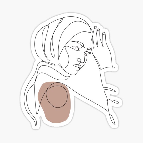 "Beautiful Women in Hijab Line Art Drawing " Sticker for Sale by ...
