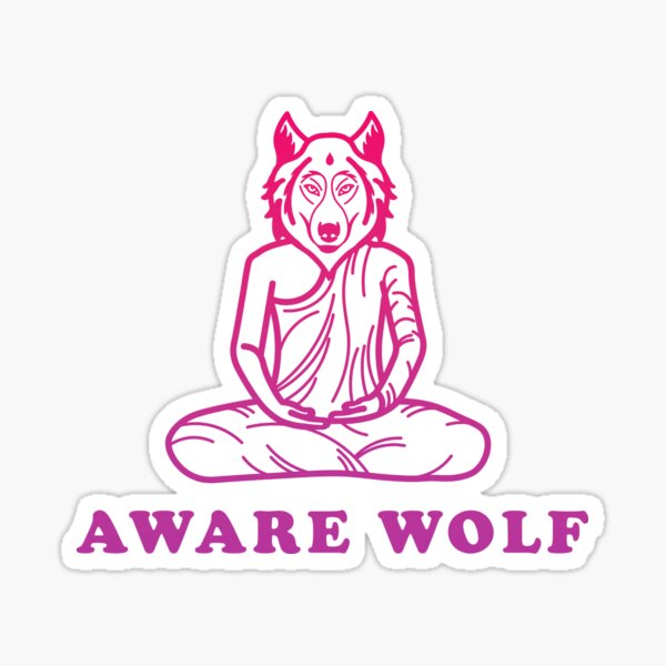 "Self Aware Wolf, Purple Gradient" Sticker for Sale by JosefMichnaPoD ...