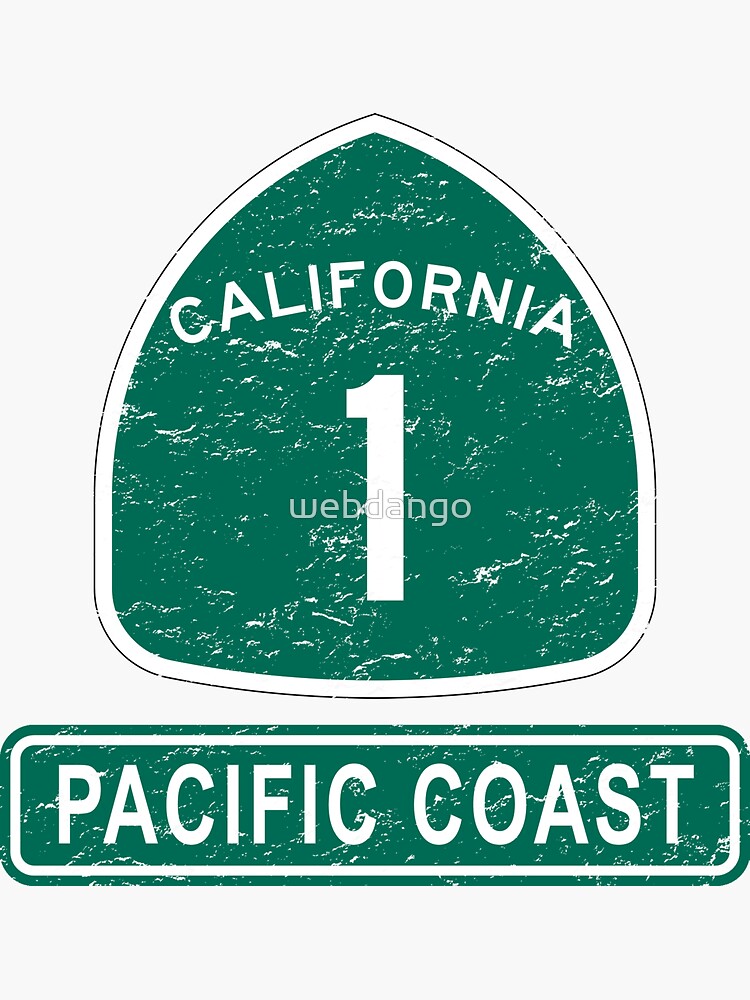 "California Pacific Coast Highway Road Sign" Sticker for Sale by ...