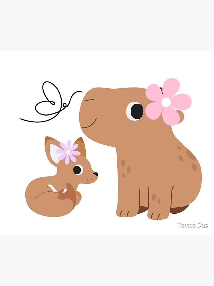 " Cute Capybara And Fox" Poster for Sale by sibudas | Redbubble