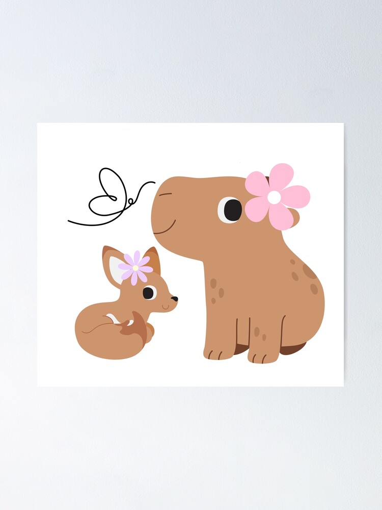 " Cute Capybara And Fox" Poster for Sale by sibudas | Redbubble