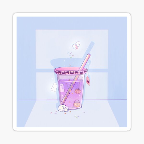 "Ghost drink" Sticker for Sale by Art-of-Enami | Redbubble