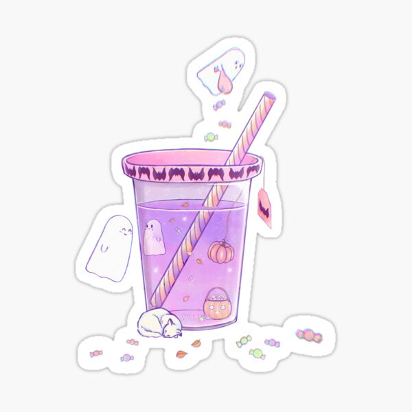 "Ghost drink - Sticker" Sticker for Sale by Art-of-Enami | Redbubble