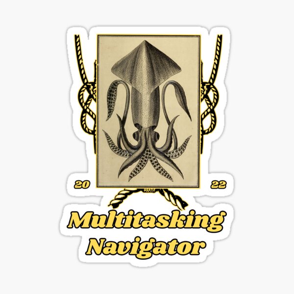"'Multitasking Navigator' Old Book Calamari Graphic - Funny Quotes ...