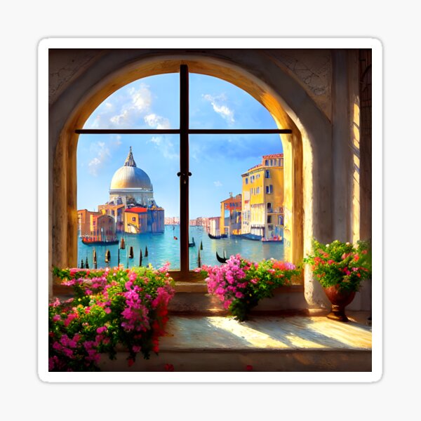 "Venice Window View" Sticker for Sale by 1-asteraceae-1 | Redbubble