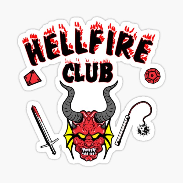 "Things Hellfire Club On Fire Halloween Gift Fan" Sticker for Sale by ...