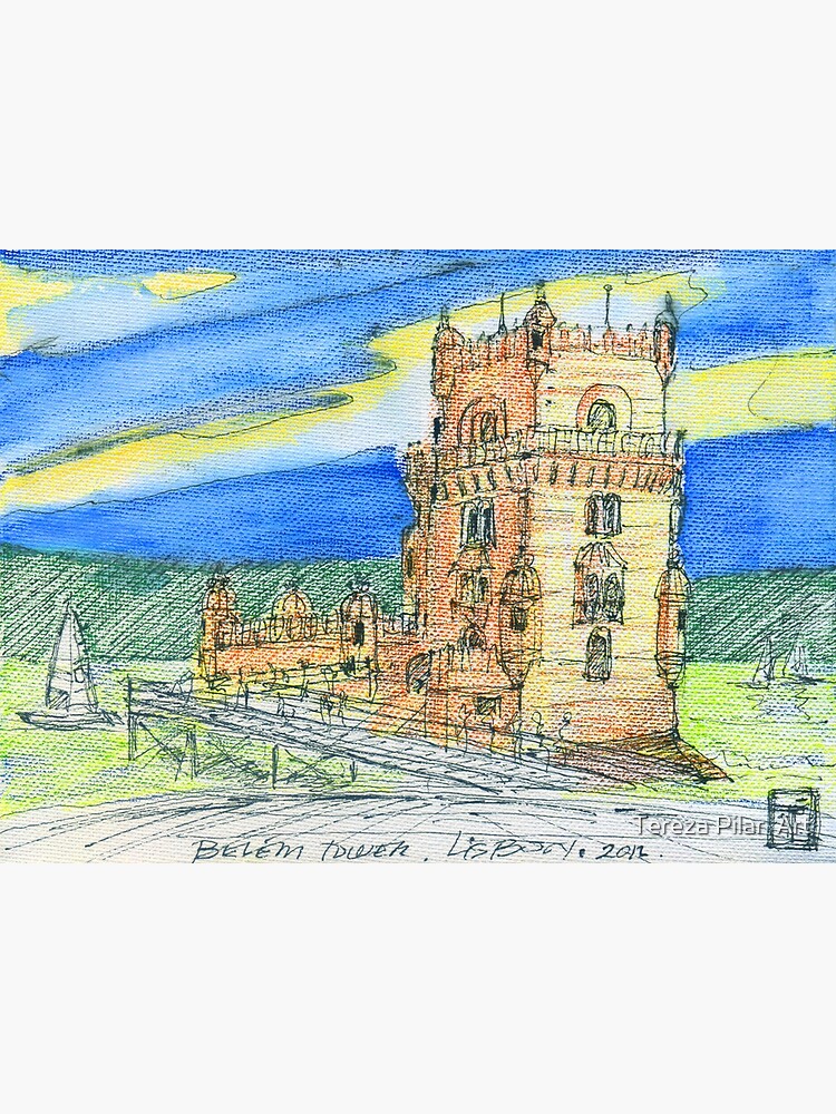"Belém Tower sketch on canvas" Art Print by terezadelpilar | Redbubble