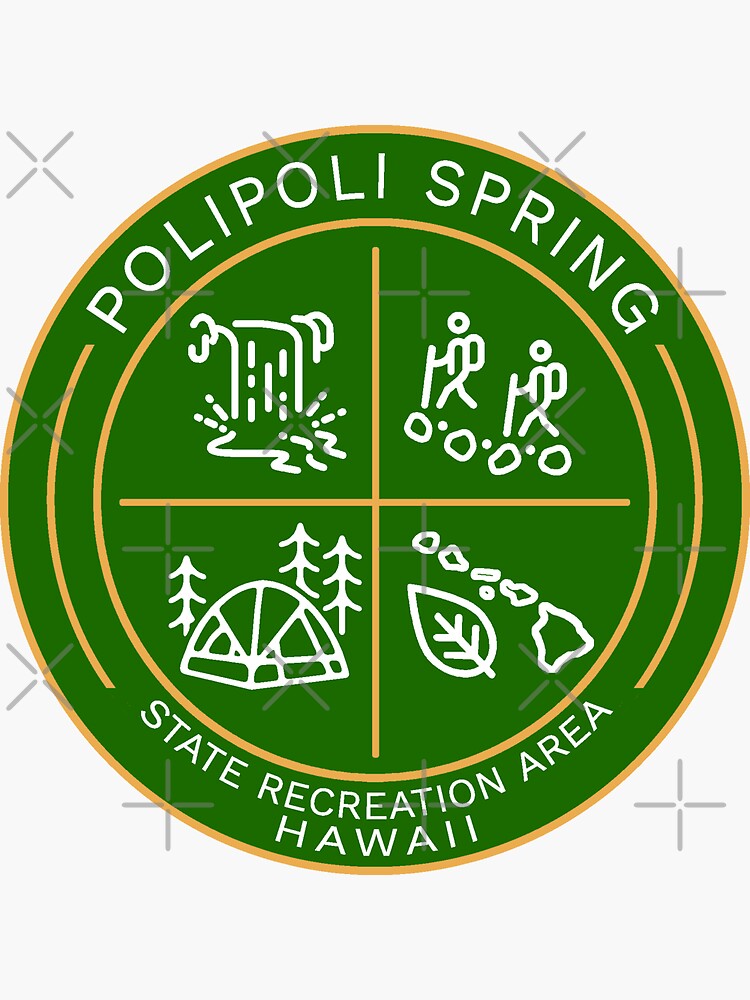 "Polipoli Spring State Park Hawaii Heraldic Logo" Sticker for Sale by ...