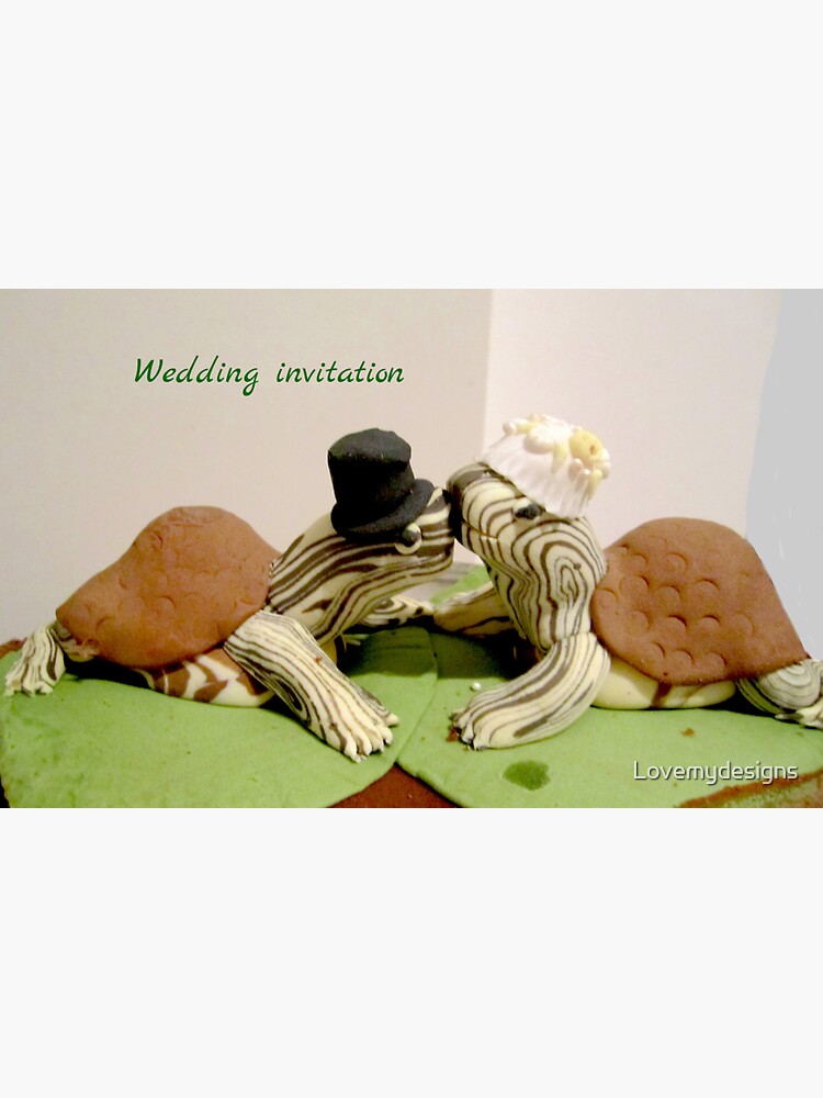 "Wedding invitation. Turtle quirky wedding invitation " Sticker for ...