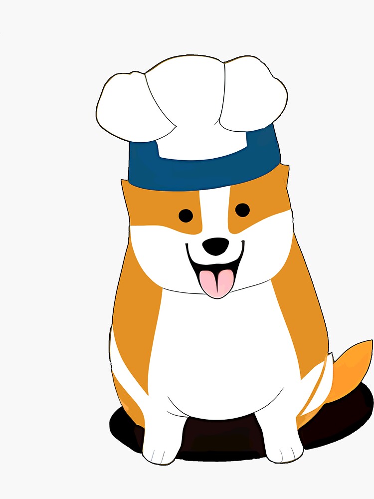 "Corgi Chef Cooking" Sticker for Sale by flashman | Redbubble