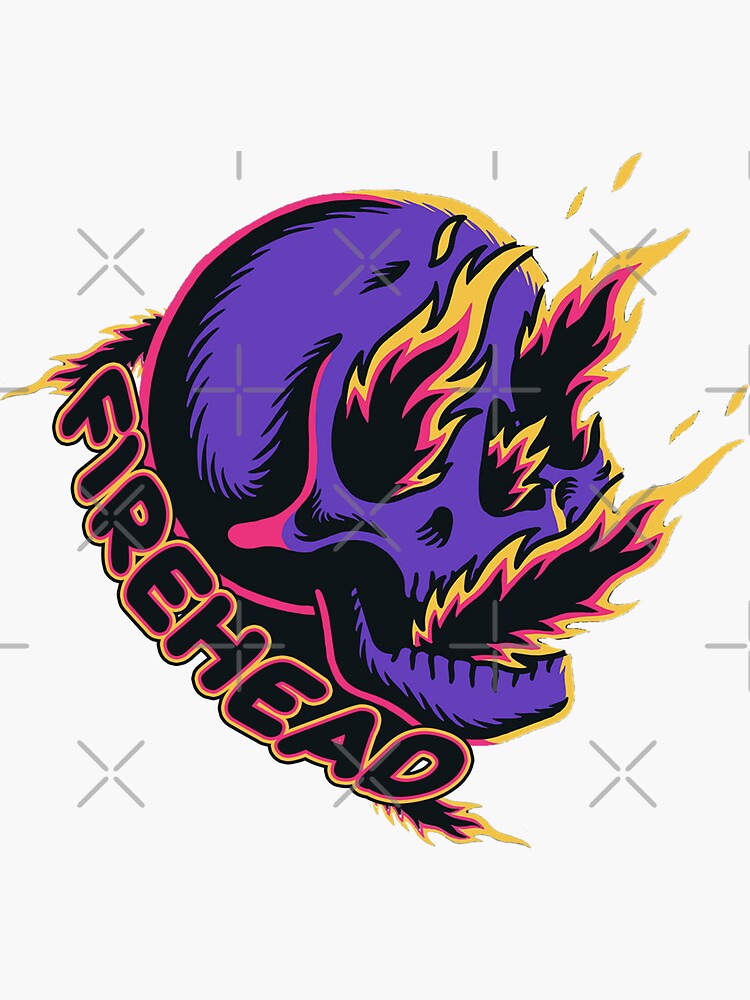"Cool Fire Head !!" Sticker for Sale by bellxd | Redbubble