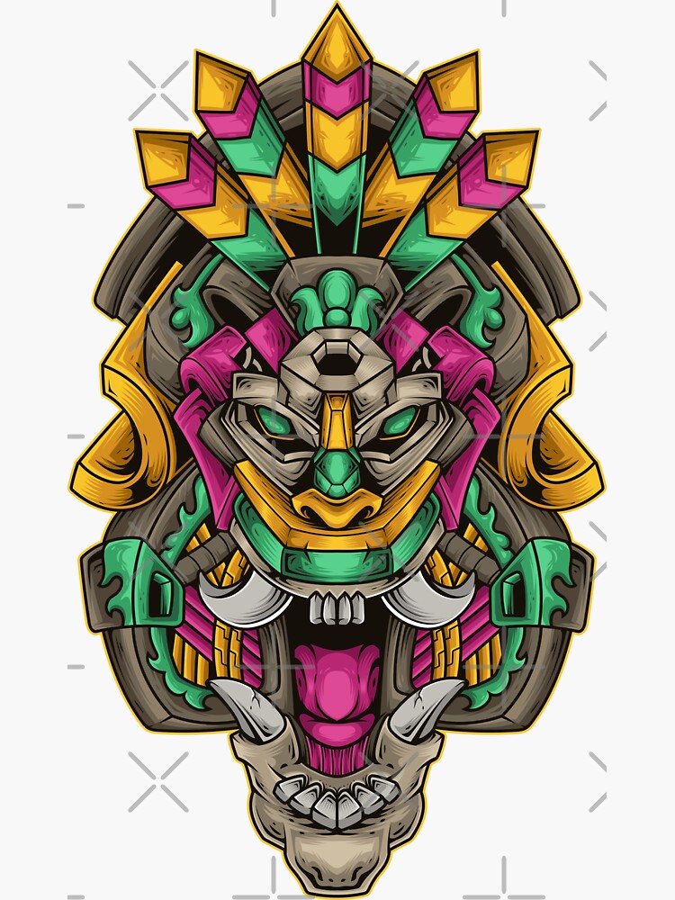 "Mecha Head of Tiki" Sticker for Sale by JWLumbu | Redbubble