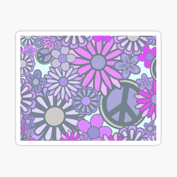 "Pastel purple flower power " Sticker for Sale by RobotUnicorn333 ...