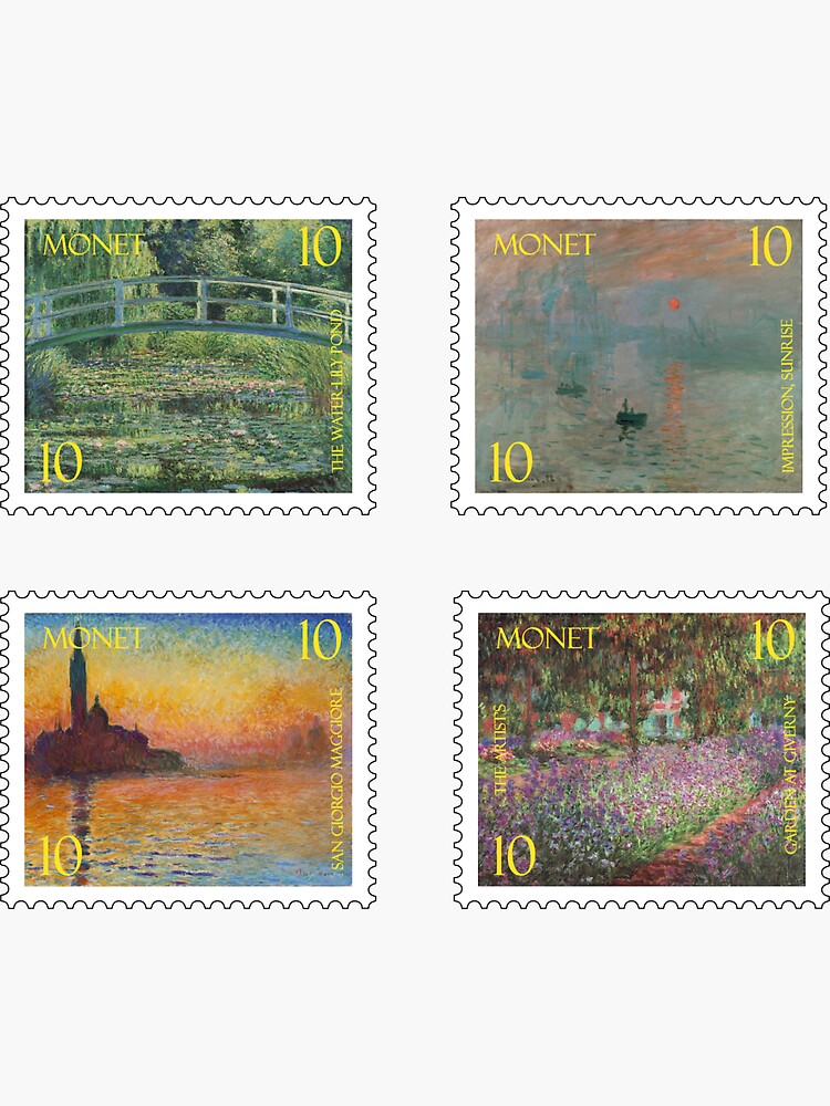"Art stamps - Monet collection vol. 1" Sticker by Trndii | Redbubble
