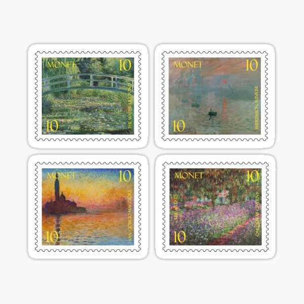 "Art stamps - Monet collection vol. 1" Sticker by Trndii | Redbubble