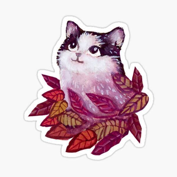 "A Cat And Cool Autumn Leaves" Sticker for Sale by mauricucumber ...