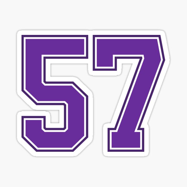 "Purple Number 57 lucky sports jersey fifty seven" Sticker for Sale by ...