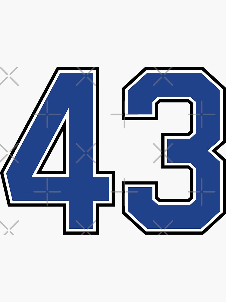 "Number 43 lucky sports jersey forty three" Sticker for Sale by ...