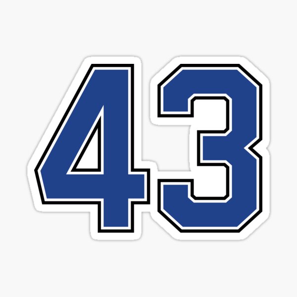 "Number 43 lucky sports jersey forty three" Sticker for Sale by ...