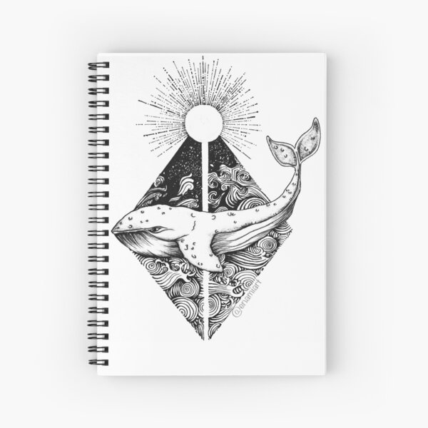 "Whales & Waves" Spiral Notebook for Sale by enami | Redbubble