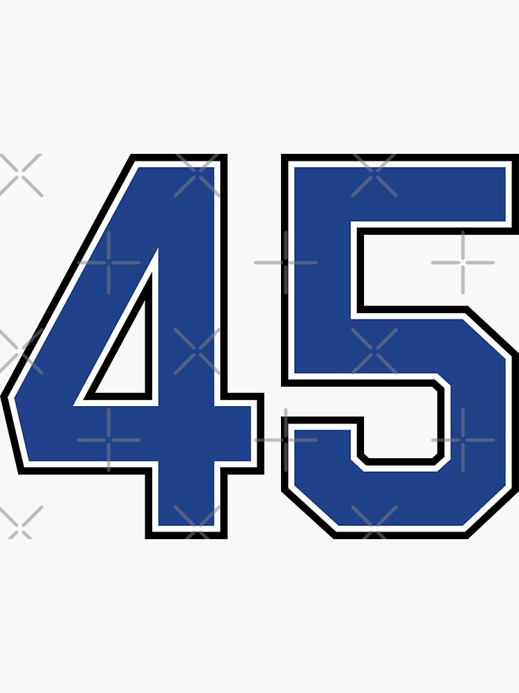 "Number 45 lucky sports jersey forty five" Sticker for Sale by ...