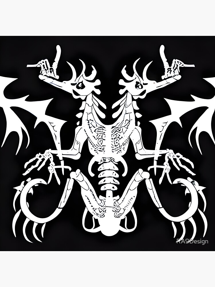 "Dragon Skeleton Art" Sticker for Sale by RA9Design | Redbubble