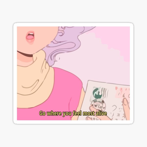 "Go where you feel most alive 90s AESTHETIC ANIME " Sticker for Sale by ...