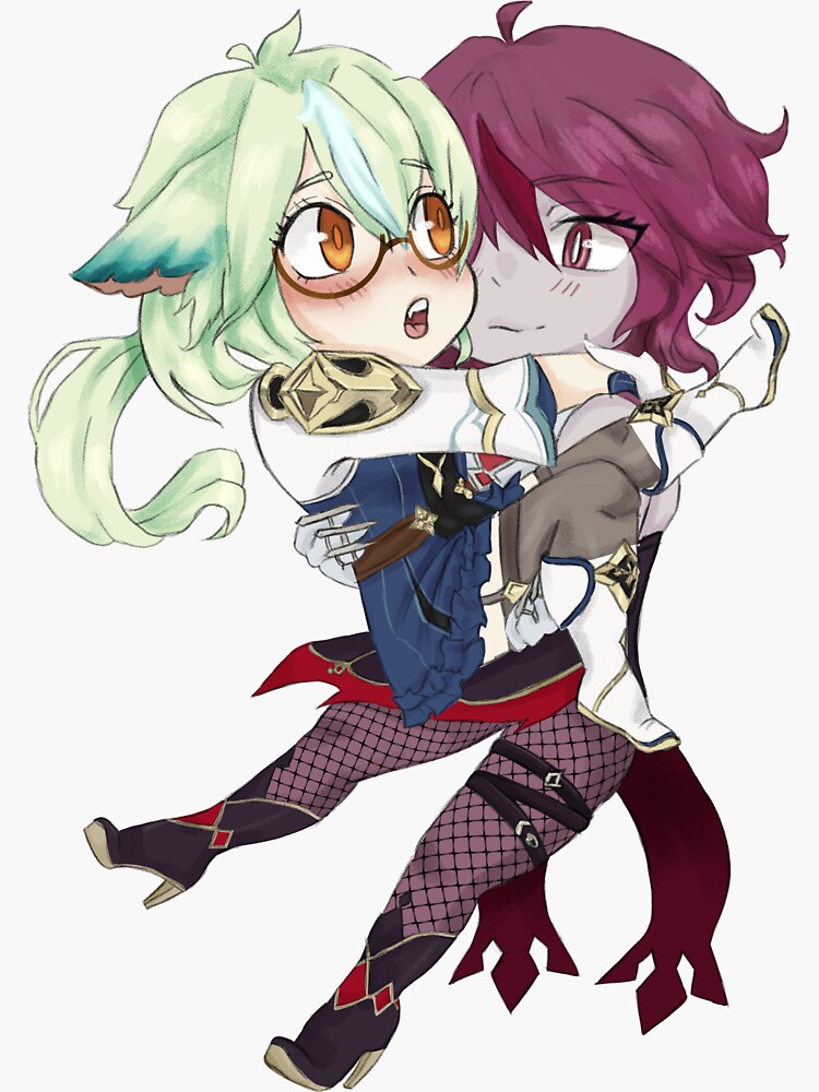 "Rosaria and Sucrose princess carry" Sticker for Sale by mari-mari97 ...