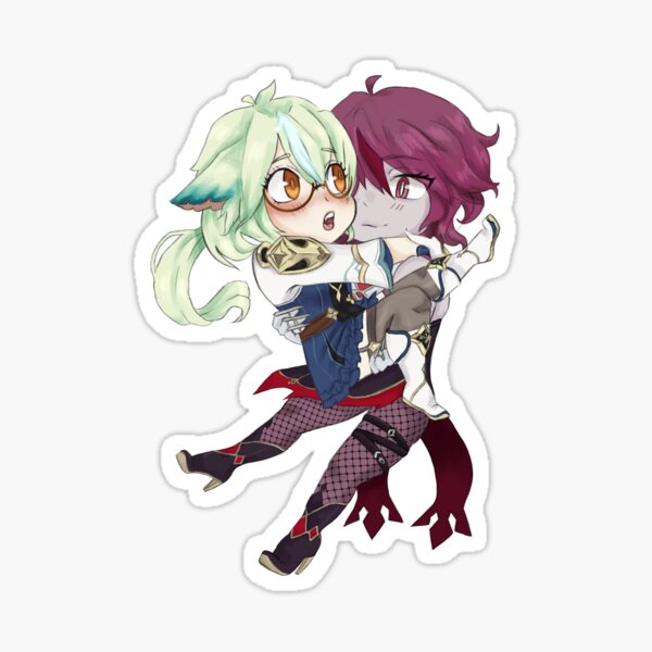 "Rosaria and Sucrose princess carry" Sticker for Sale by mari-mari97 ...