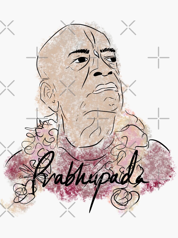 "Srila Prabhupada - Iskcon Digital Artwork " Sticker for Sale by ...