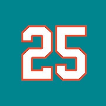 "Sports Number 25, white orange color lucky sport twenty five" Sticker ...